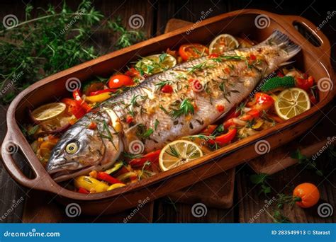 Delicious Trout Baked In The Oven With Vegetables Tasty And Healthy