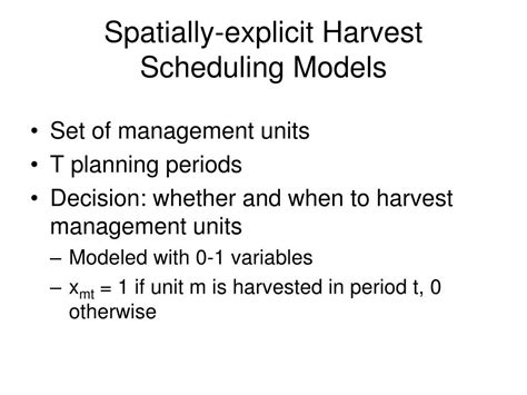 Ppt Spatial Forest Planning With Integer Programming Powerpoint