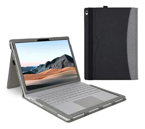 Capa De Couro Cinza Preta Para Microsoft Surface Book 321 Parcelamento Sem Juros