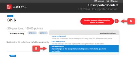 Connect Assignments With Unsupported Content