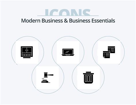 Modern Business And Business Essentials Glyph Icon Pack 5 Icon Design