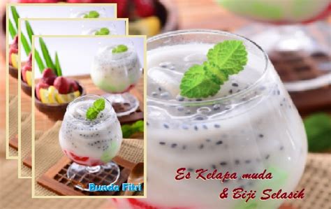 Es Kelapa Muda Agar Agar Selasih Segar Resep Fitri