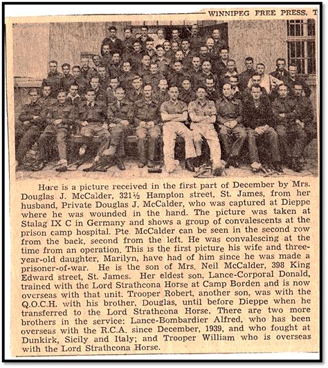 A Prisoner At Dieppe With Al Mccalder Juno Beach Centre