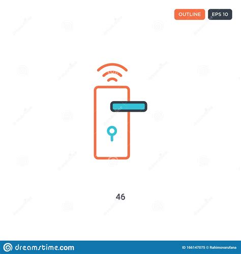2 Color 46 Concept Line Vector Icon Isolated Two Colored 46 Outline Icon With Blue And Red
