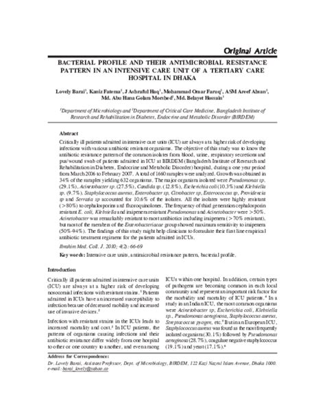 Pdf Bacterial Profile And Their Antimicrobial Resistance Pattern In