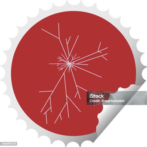금이 간 화면 그래픽 벡터 일러스트 레이 션 라운드 스티커 스탬프 0명에 대한 스톡 벡터 아트 및 기타 이미지 0명 금이 간 깨짐 Istock
