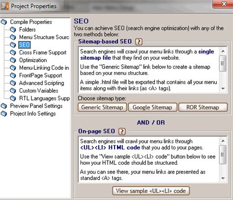 AllWebMenus SEO CSS Menu Add In Create Search Engine Optimized SEO Dhtml Javascript Menus