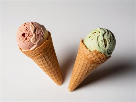 Premium Photo Photo Two Empty Ice Cream Cones On White Background
