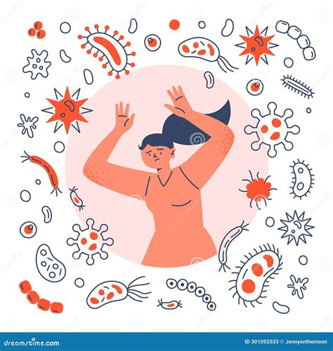 Weak Immune System Mobile App Page Onboard Screen Template Tiny Male