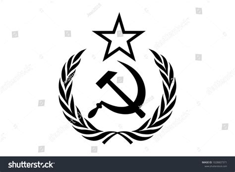 Cccp Symbol Hammer Sickle Star Wreath Stock Vector Royalty Free