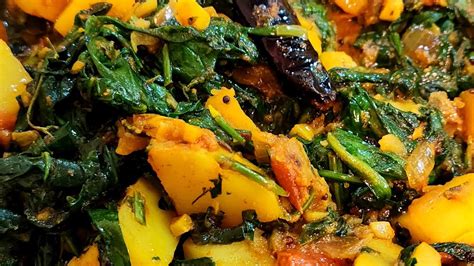 Aloo Palak Ki Sabzi L Aloo Palak Ki Dry Sabji L Spinach And Potatoes