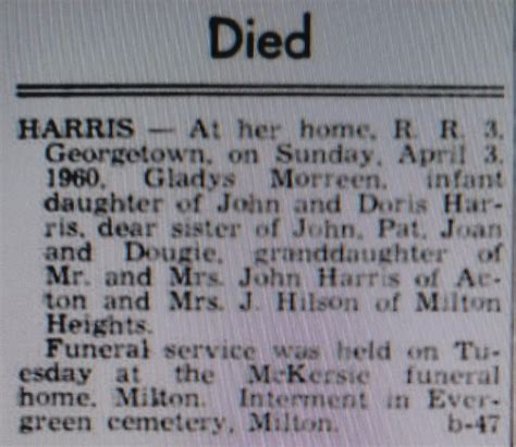 Gladys Morreen Harris Unknown 1960 Find A Grave Memorial