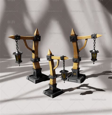 blender复古蜡烛灯模型179 blender布的
