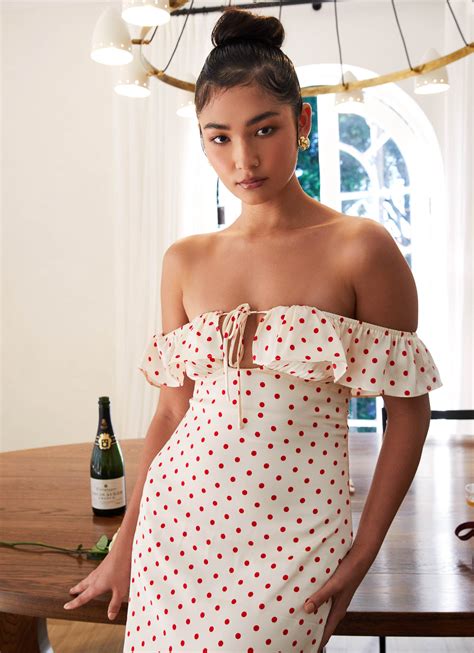 Scarlet Cherry Maxi Dress Red Polka Dot Peppermayo Us