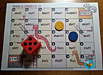 Double Consonant Endings Ll Ss Ff Zz Game Snakes And Ladders