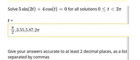 Solved Solve 5cos 2ϕ 5cos2 ϕ −3 For All Solutions 0≤ϕ