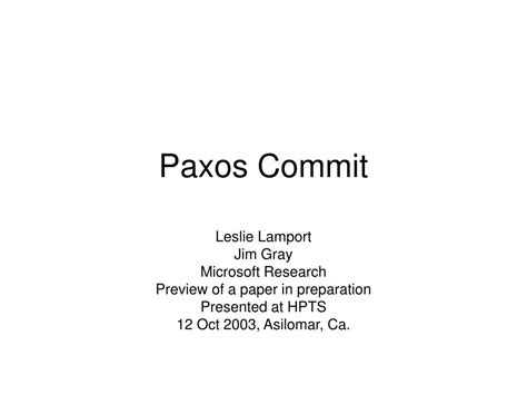 ppt paxos commit powerpoint presentation free download id 139453