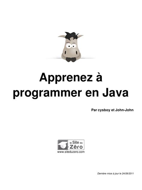apprenez a programmer en java pdf