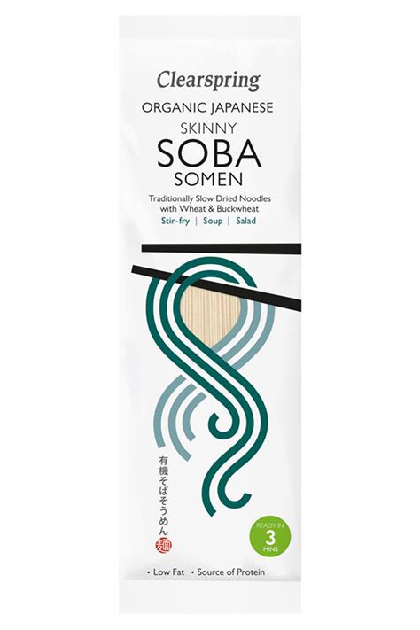 Organic Japanese Skinny Soba Somen Noodles 200g Clearspring Healthy