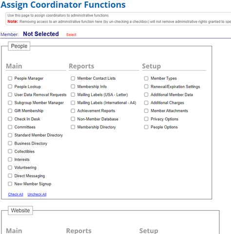 managing website administrators and coordinators clubexpress help center