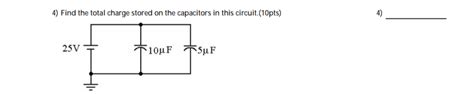 Solved Find The Total Charge Stored On The Capacitors In Chegg