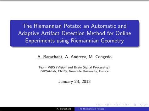 Ppt The Riemannian Potato An Automatic And Adaptive Artifact Detection Powerpoint