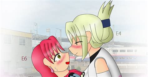 鉄道擬人化 E6×e4 みずいろテクノのイラスト Pixiv
