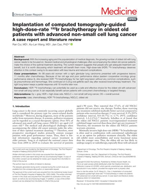 Pdf Implantation Of Computed Tomography Guided High Dose Rate 192ir