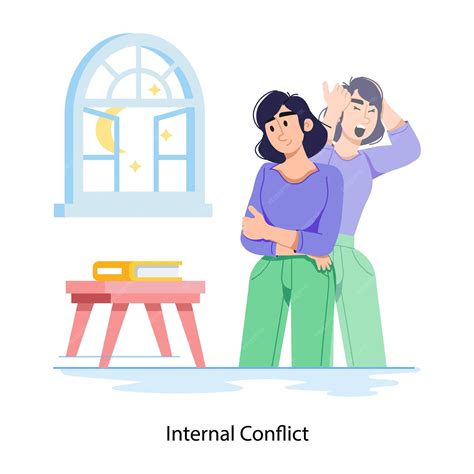 Ilustración Plana De Conflicto Interno Fácil De Editar Vector Premium