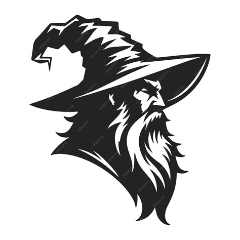 Wizard Head Logo Silhouette Vector Illustration Premium Ai Generated