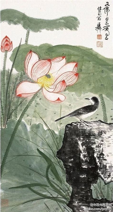 谢稚柳《荷塘清趣》 花瓣网