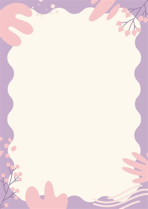Purple And White Floral Daisy Blank Page Border A4 Document Click The