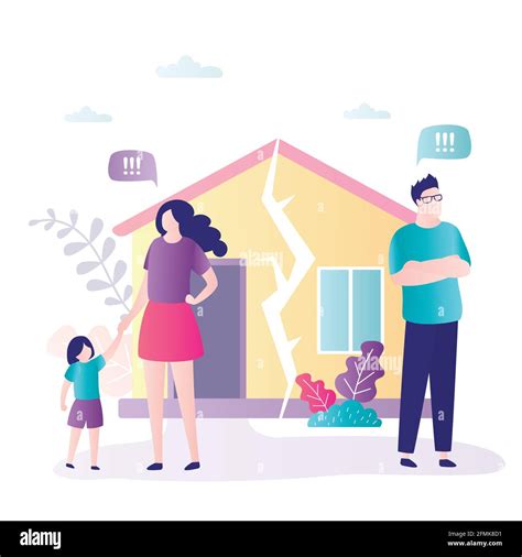 Couple In Quarrel Psychology Mental Problems Concept Divorce Father