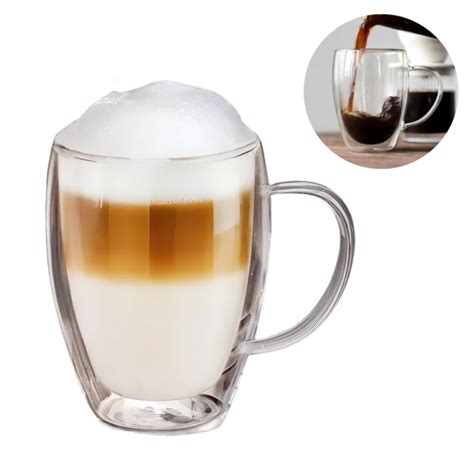 Taza Doble Vidrio Con Asa Cc