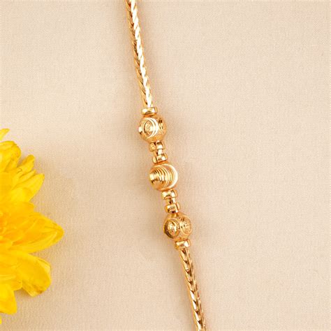 Classic Golden Beaded Mugappu Chain Anu Jewellers Madurai Sri Anu