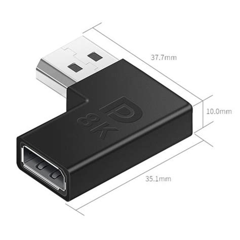 Right Angle Displayport Extender To Female Adapter