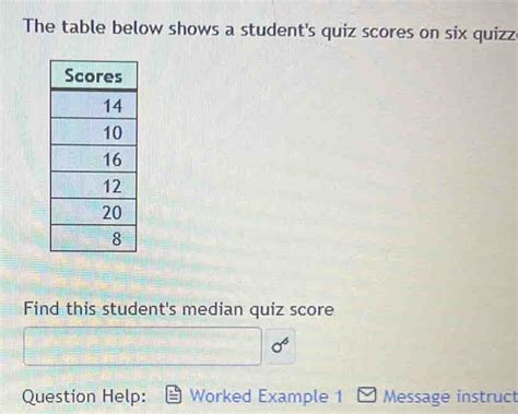 The Table Below Shows A Student S Quiz Scores On Six Quizz Find This