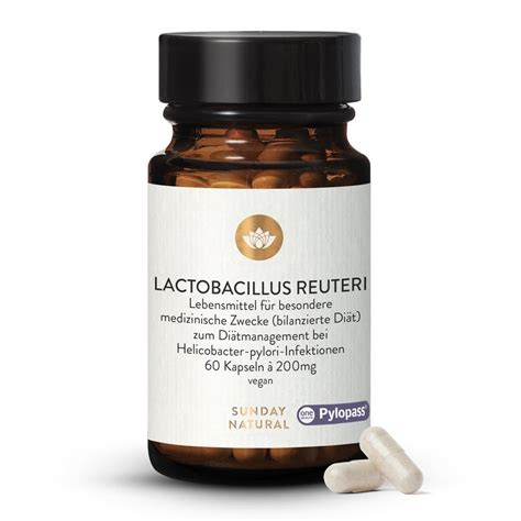 Lactobacillus Reuteri Pylopass® 200mg 60 Capsules Sunday Natural