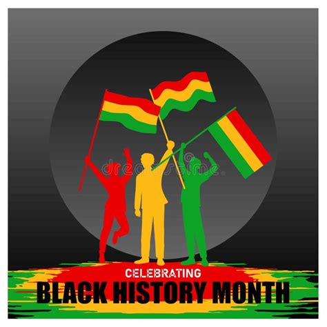 Commemorates Black History Month Silhouettes Of People Holding Flags