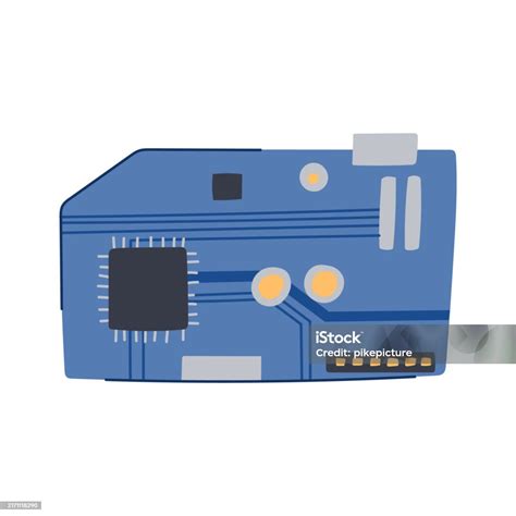 Semiconductor Microcontroller Cartoon Vector Illustration Stock
