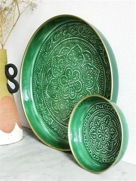 Plateau Berbère Bazar Deluxe Plateau émaillé Coloré Ethnique