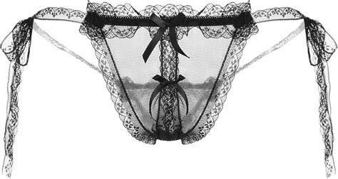 Women Lace Sexy Thong Lace Up Sexy Open Crotch T Pants Ladies Panties