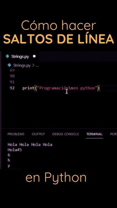 Usa Salto De Línea Así Python Aprenderpython Programación Youtube