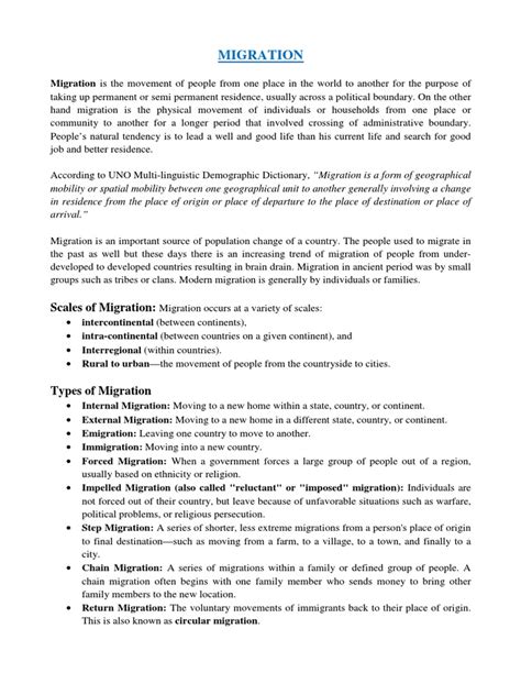 Migration Pdf Human Migration Immigration