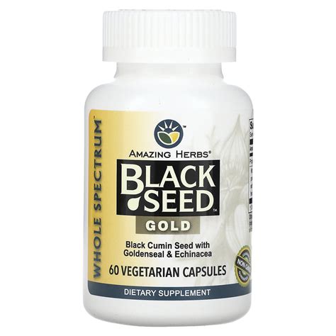 Amazing Herbs Black Seed Gold 60 Vegetarian Capsules
