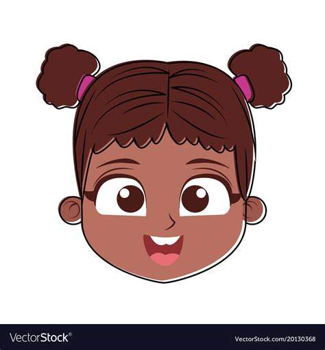 Beautiful Girl Face Cartoon Royalty Free Vector Image