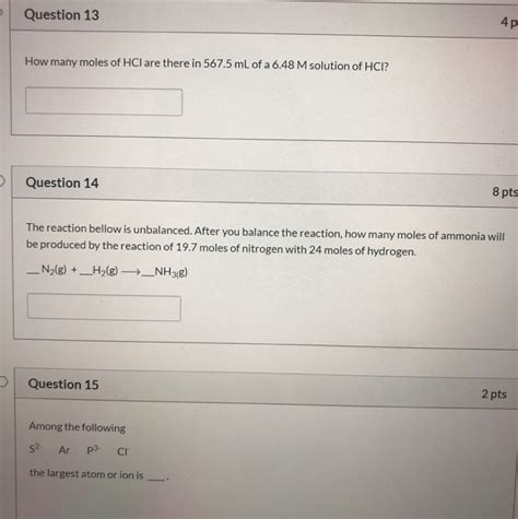 Solved Question P How Many Moles Of HCl Are There In Chegg Com