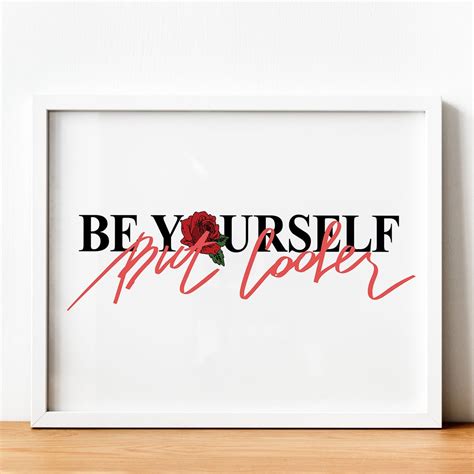 Lámina Ilustrada Con Mensajes Felices Be Yourself But Cooler