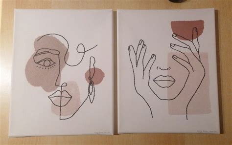 Modern Minimal Line Shewing On Canvas Dipinti Artistici Sfondi