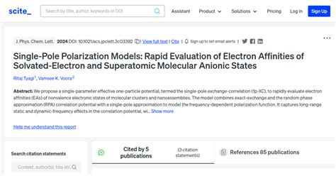 Single Pole Polarization Models Rapid Evaluation Of Electron Affinities Of Solvated Electron